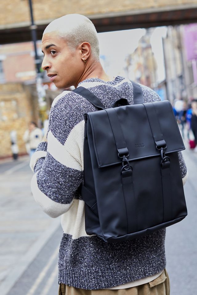 RAINS Black Messenger Backpack | Urban Outfitters UK