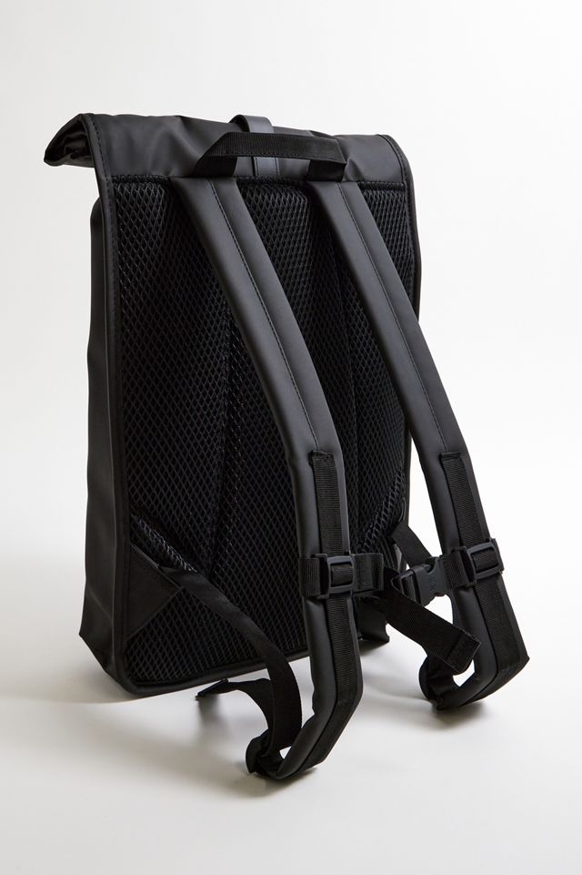 Rains Black Rolltop Rucksack | Urban Outfitters UK