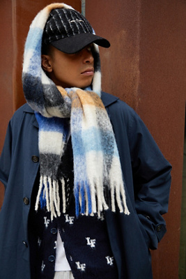 Loom Blue Check Scarf | Urban Outfitters UK