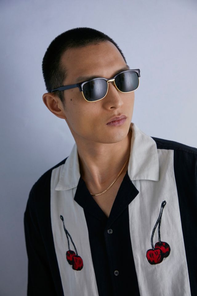 Good Times Eyewear Black Gold-Frame 50s Sunglasses | Urban Outfitters UK