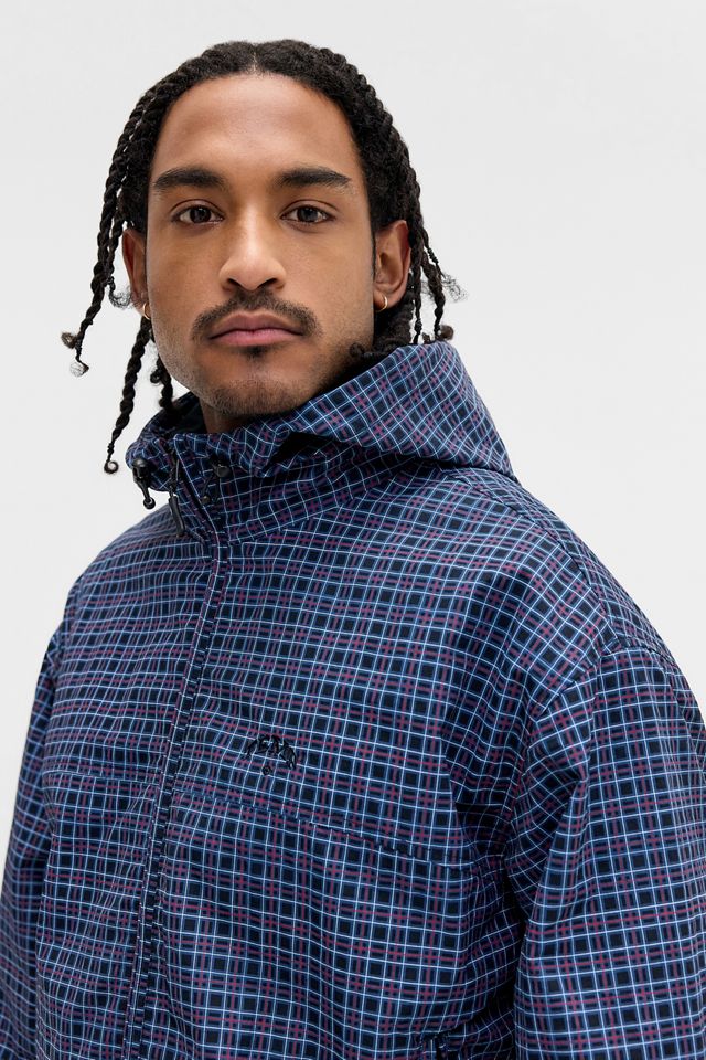 Temp Surf Co UO Exclusive Navy Check Windbreaker Jacket | Urban ...