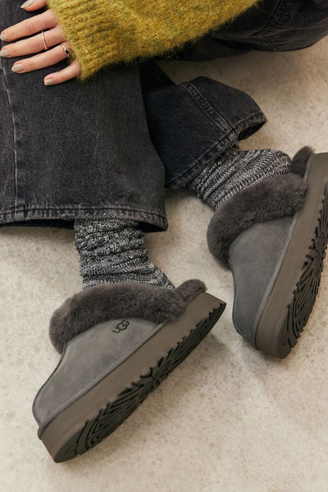 UGG Grey Disquette Slippers | Urban Outfitters UK