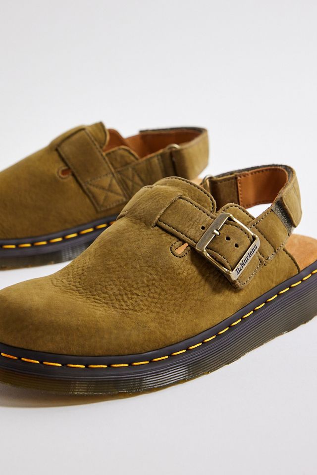 Dr. Martens Jorge II Muted Olive Leather Mules | Urban Outfitters UK
