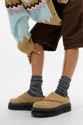 Dr. Martens Tan Zebzag AnyWair Suede Mules | Urban Outfitters UK