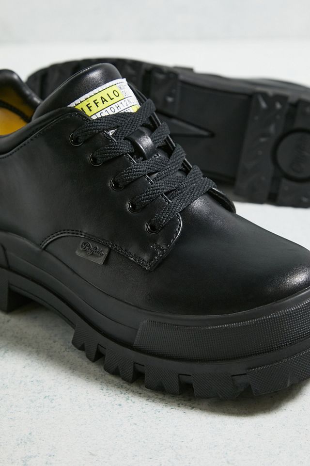 Buffalo Black Vegan Leather Low Trainers | Urban Outfitters UK