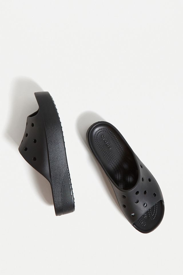 Crocs Black Platform Sliders | Urban Outfitters UK