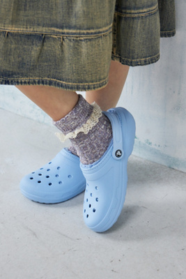 Crocs Blue Classic Lined Clogs | Urban Outfitters UK