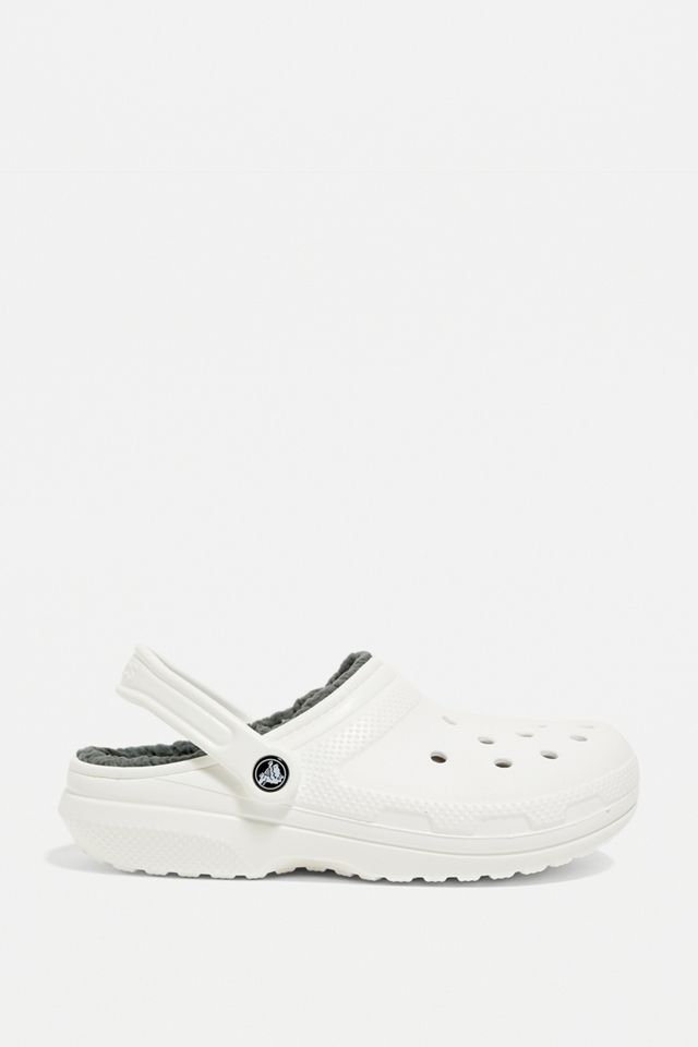 Crocs White Classic Lined Clogs | Urban Outfitters UK