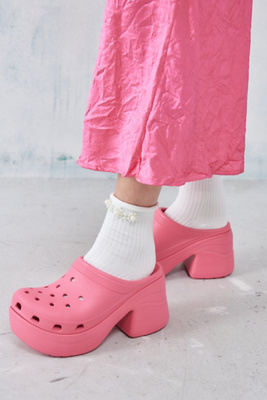 Crocs Pink Siren Heeled Clogs | Urban Outfitters UK