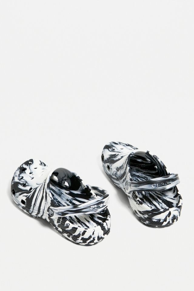 Crocs Black & White Marble Classic Clogs | Urban Outfitters UK