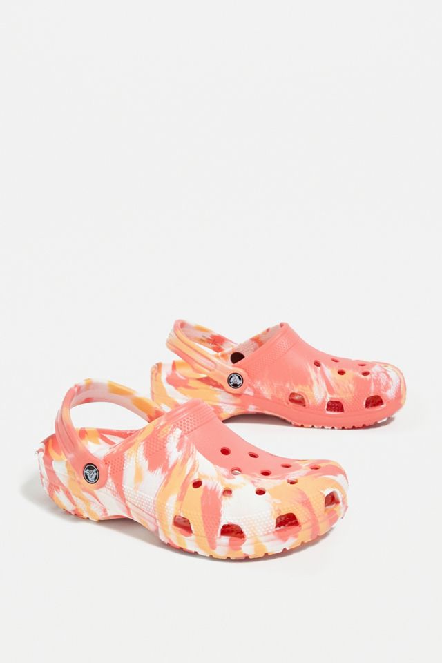 Crocs Marble Orange Classic Clogs | Urban Outfitters UK
