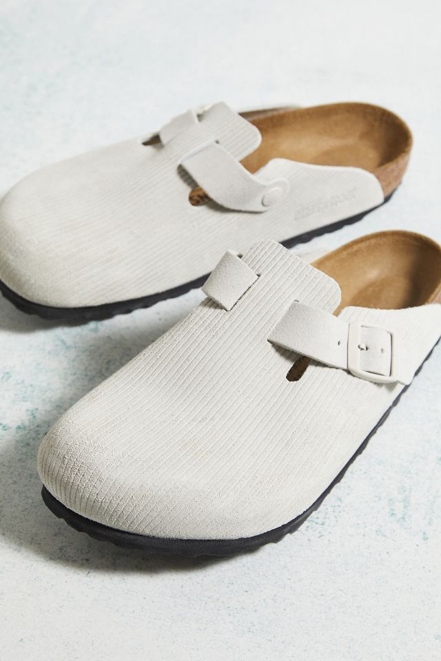 Birkenstock White Corduroy Boston Clogs | Urban Outfitters UK