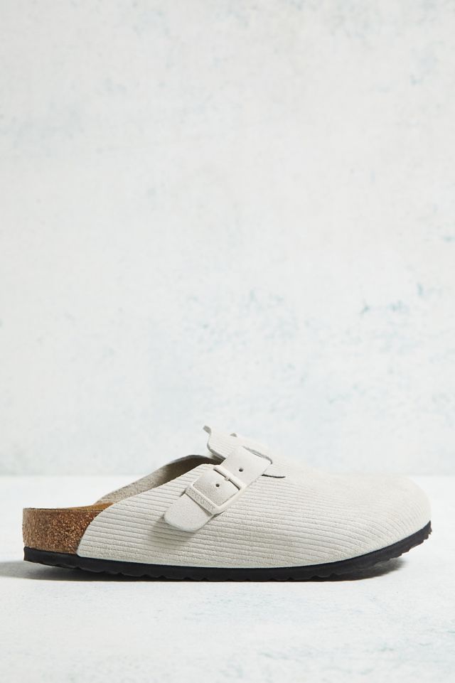 Birkenstock White Corduroy Boston Clogs | Urban Outfitters UK