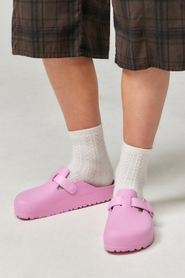 Birkenstock Boston Pink Rubber Clogs | Urban Outfitters UK