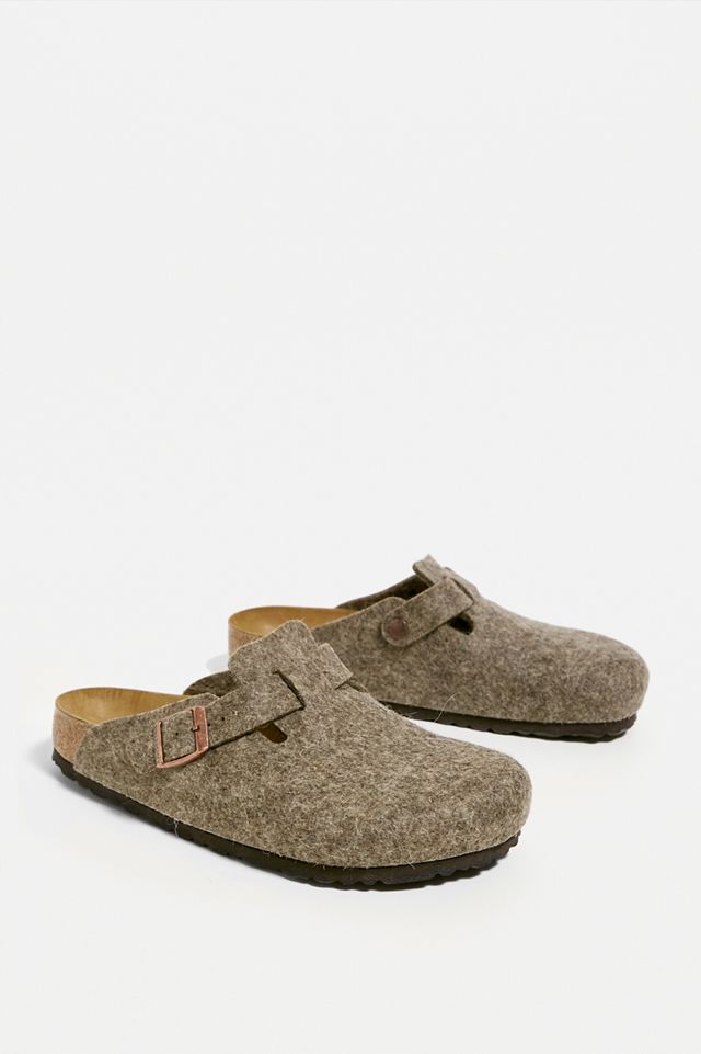 Birkenstock Brown Boston Wool Clogs | Urban Outfitters UK