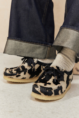Clarks Wallabee Cow Print Shoes | Urban Outfitters UK