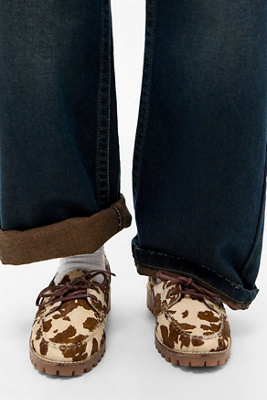 BRONX Cow Print Sie-nna Boat Shoes | Urban Outfitters UK