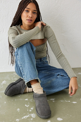 UGG Grey Classic Ultra-Mini Boots | Urban Outfitters UK