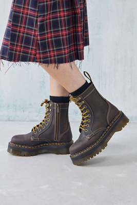 Dr. Martens Jadon Crazy Horse Leather Platform Boots | Urban Outfitters UK