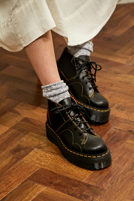 Dr. Martens Church Quad Leather Platform Boots | Urban Outfitters UK