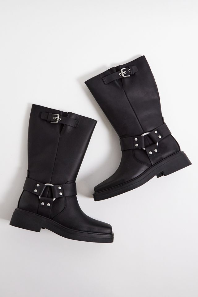 Vagabond Shoemakers Black Eyra Square Toe Tall Buckle Boots | Urban ...