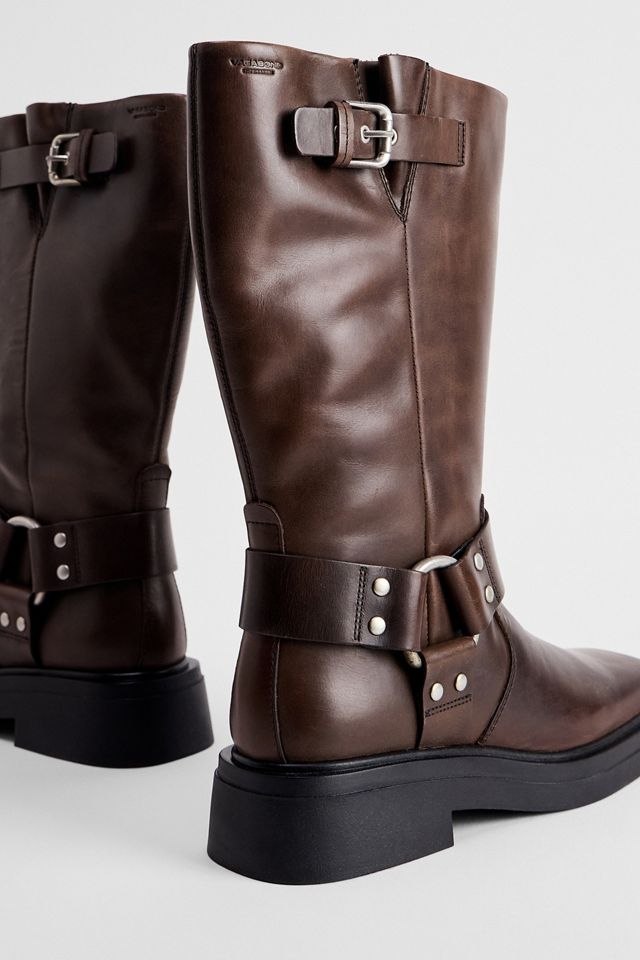 Vagabond Shoemakers Brown Eyra Square Toe Tall Buckle Boots | Urban ...