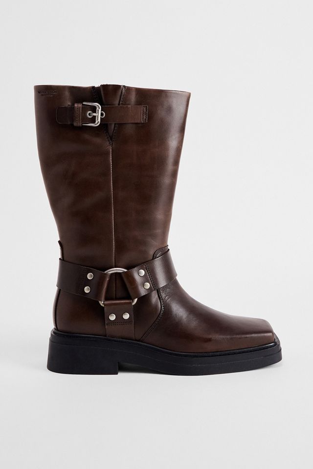 Vagabond Shoemakers Brown Eyra Square Toe Tall Buckle Boots | Urban ...