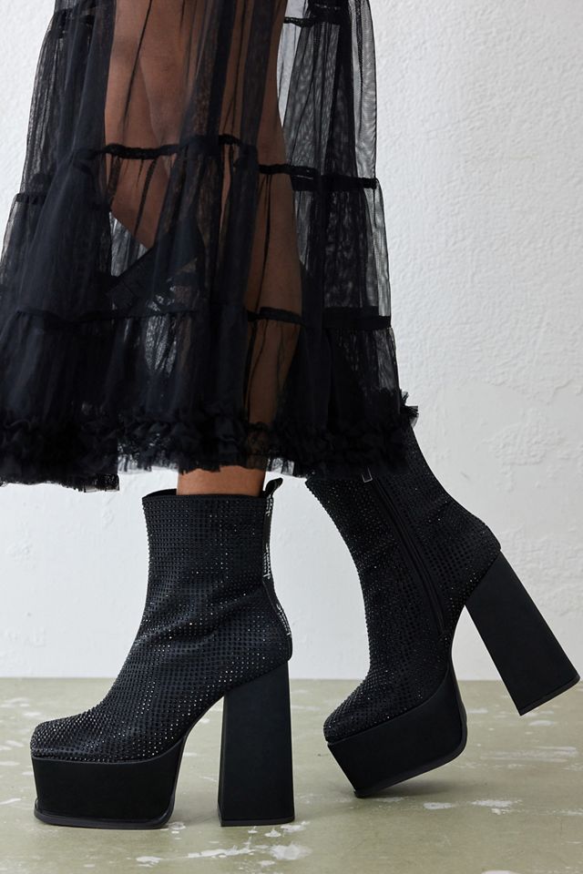 Shelly's London Glitter Platform Boots | Urban Outfitters UK