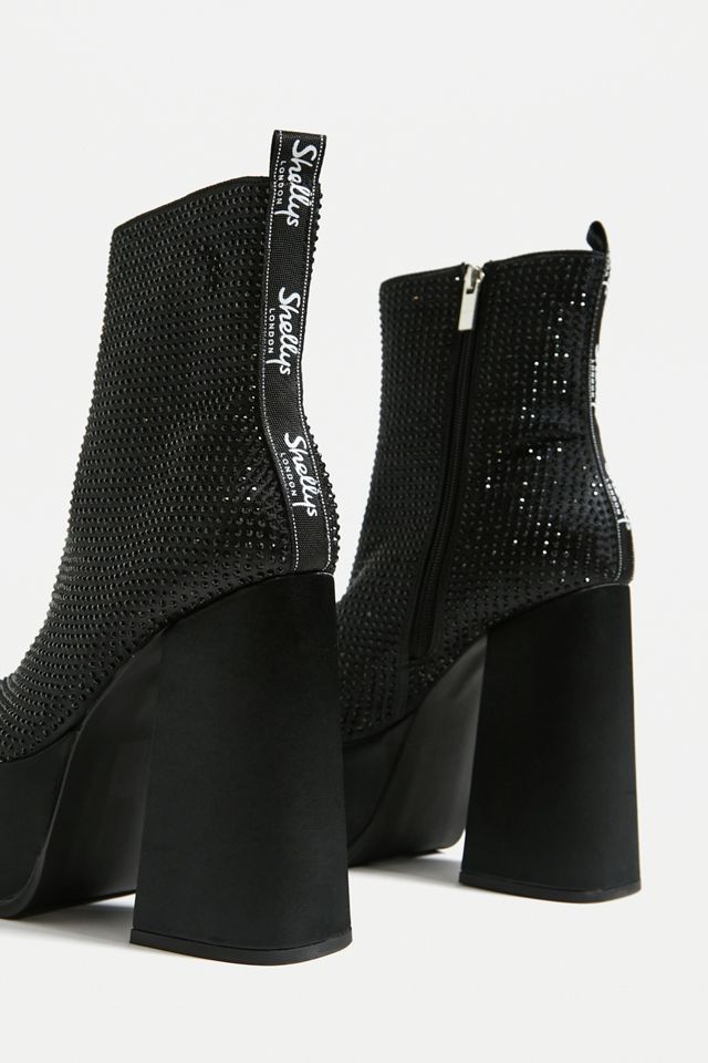 Shelly's London Glitter Platform Boots | Urban Outfitters UK