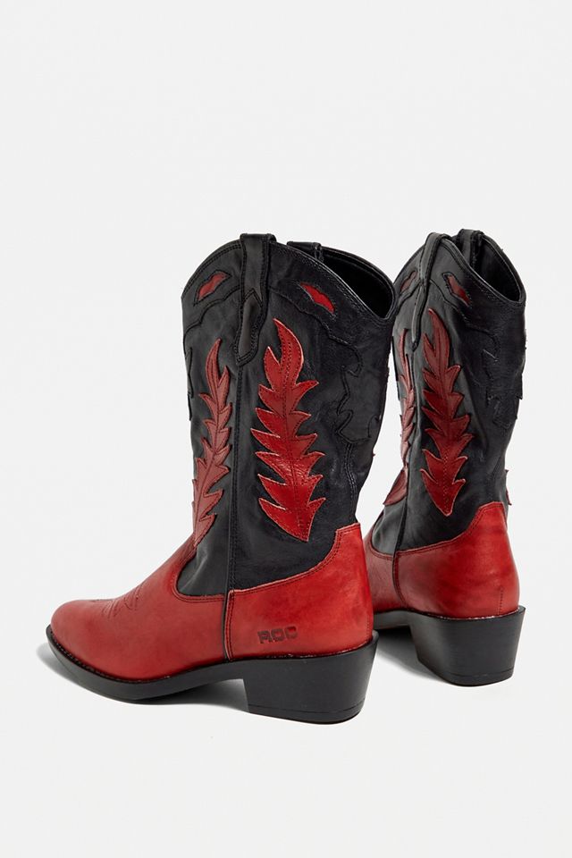 ROC Indio Black & Red Western Boots | Urban Outfitters UK