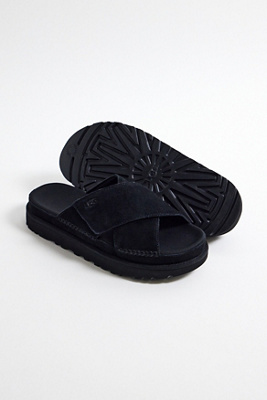 UGG Goldenstar Black Sliders | Urban Outfitters UK