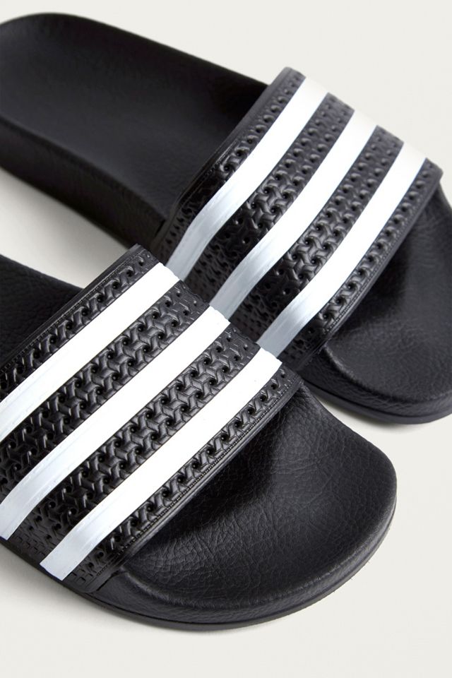 adidas Originals Adilette Black Pool Sliders | Urban Outfitters UK