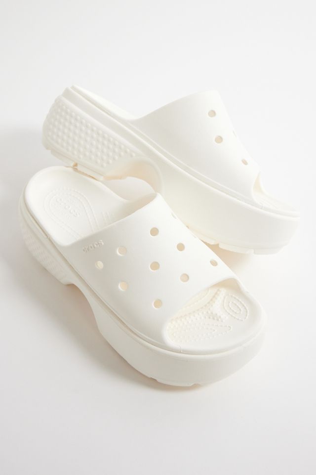Crocs Stomp White Sliders | Urban Outfitters UK
