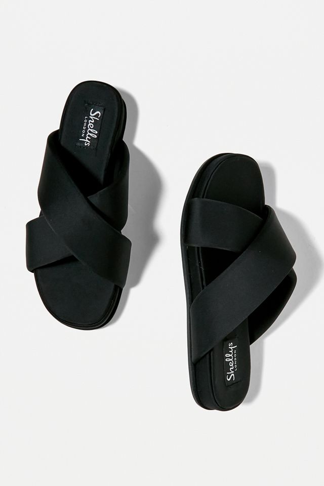 Shelly's London Black Felicity Sliders | Urban Outfitters UK