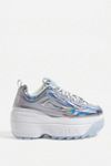 FILA Disruptor Iridescent Wedge Platform Trainers | Urban Outfitters UK