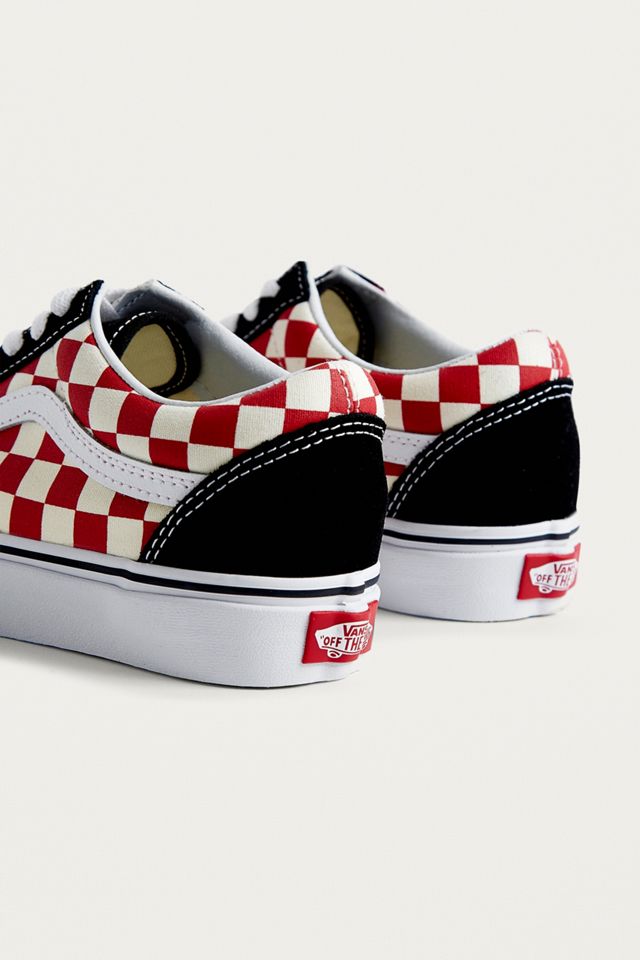 Vans Old Skool Red Checkerboard Trainers | Urban Outfitters UK