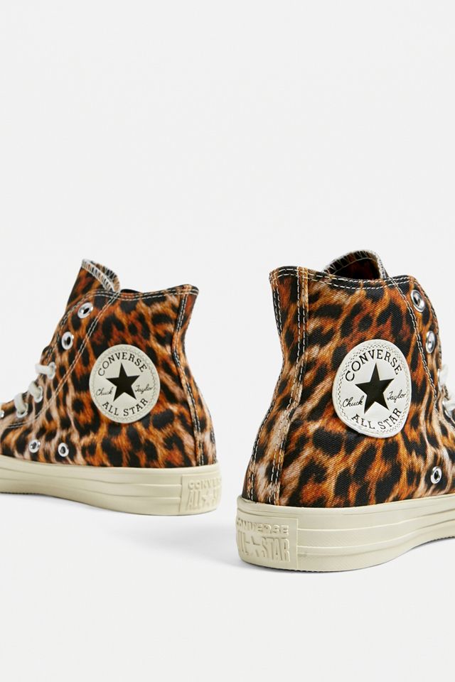 Converse All Star Chuck Taylor Leopard Print High Top Trainers | Urban ...