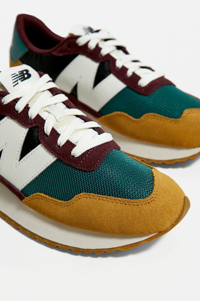 New Balance 237 Burgundy & Yellow Patchwork Trainers | Urban Outfitters UK