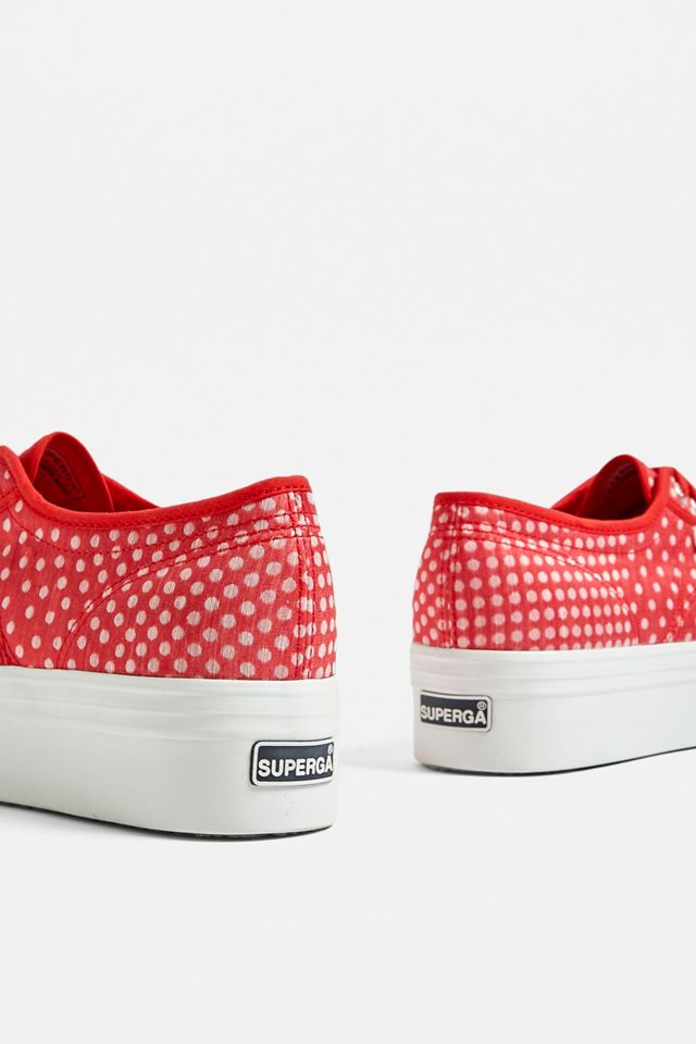 Superga 2790 Red Check Platform Trainers | Urban Outfitters UK