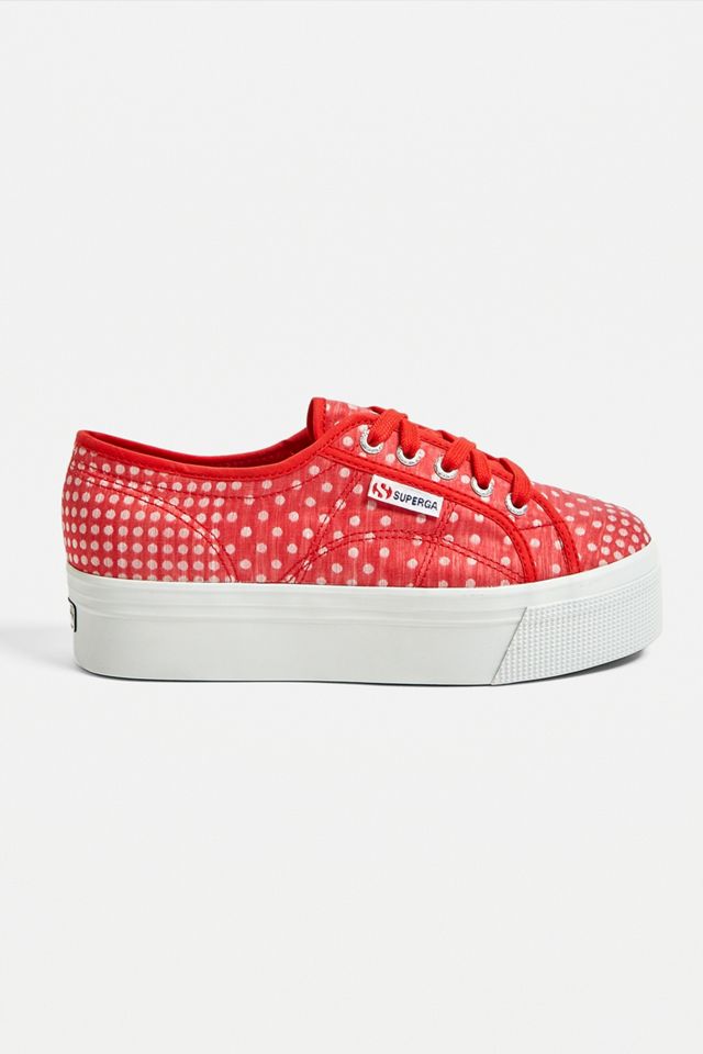 Superga 2790 Red Check Platform Trainers | Urban Outfitters UK