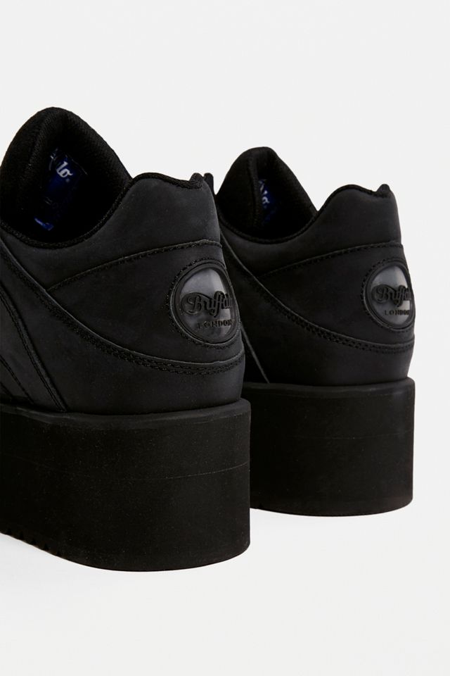 Buffalo Rising Towers Black Leather Platform Trainers | Urban Outfitters UK
