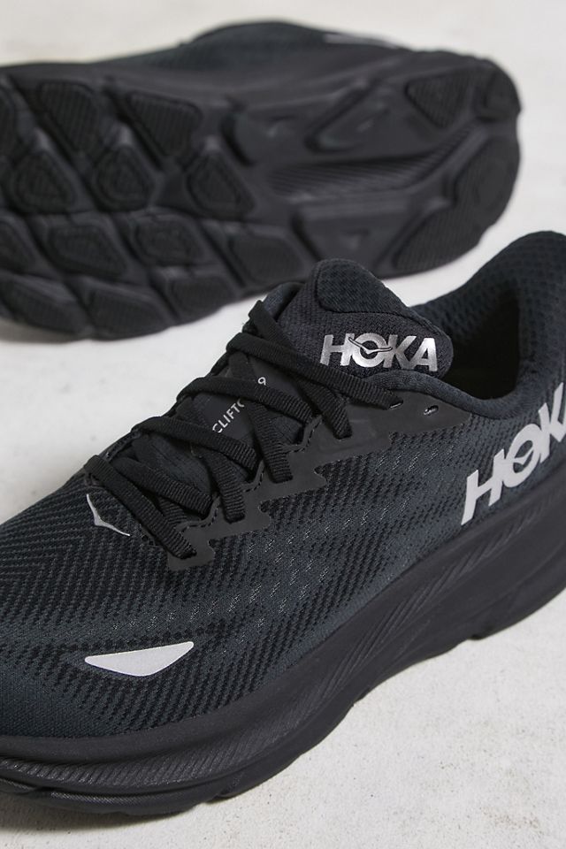 HOKA Black Clifton 9 Trainers | Urban Outfitters UK