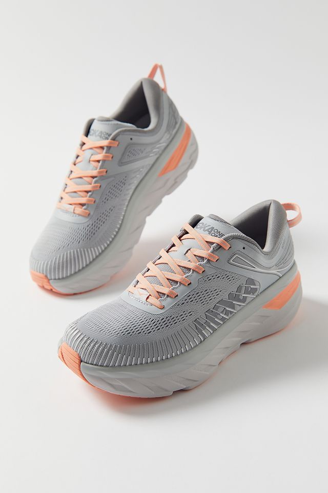 HOKA Grey Bondi 7 Trainers | Urban Outfitters UK