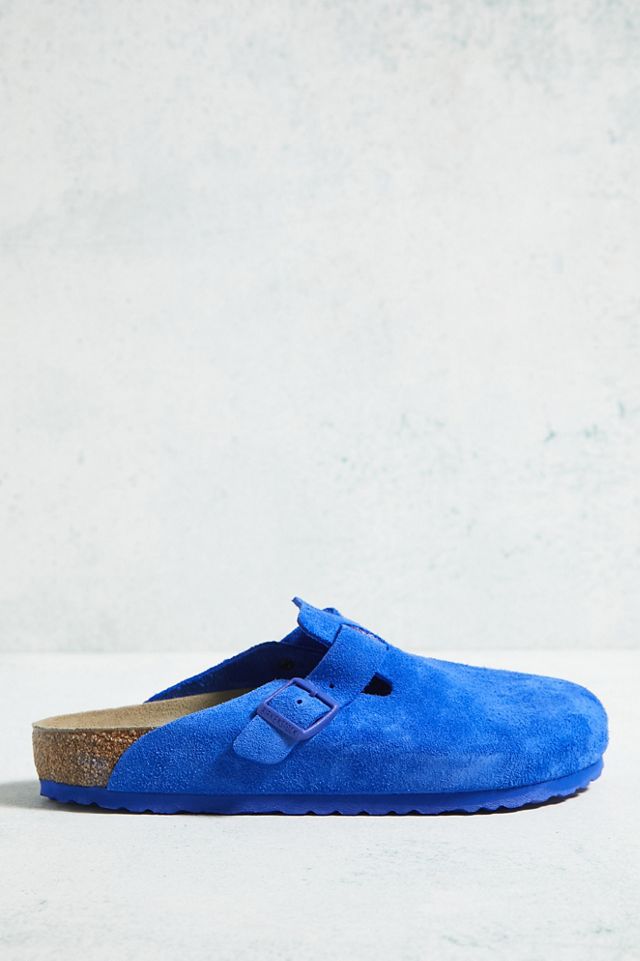 Birkenstock Boston Ultra Blue Suede Clogs | Urban Outfitters UK