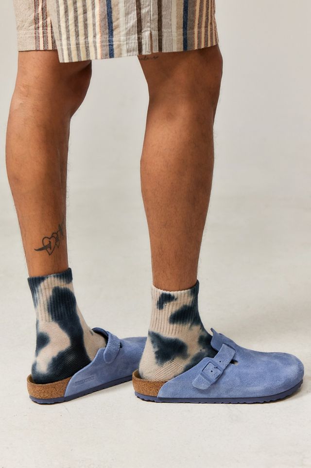 Birkenstock Elemental Blue Suede Boston Clogs | Urban Outfitters UK