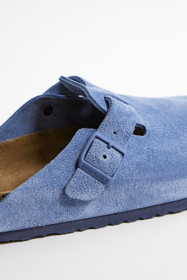 Birkenstock Elemental Blue Suede Boston Clogs | Urban Outfitters UK