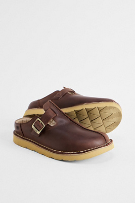 Clarks Originals Zuecos Solsbury de Cuero Marrón con Forro Cálido ...