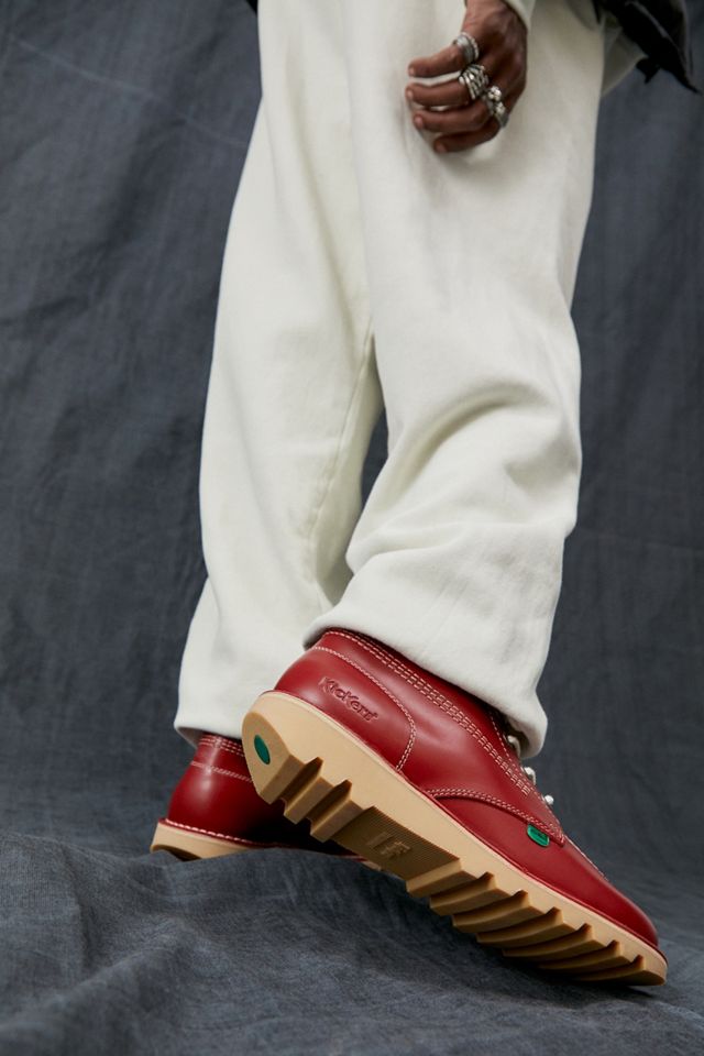 Kickers Kick Hi Red Leather Boots | Urban Outfitters UK