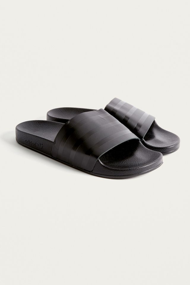 adidas Adilette Black Pool Sliders | Urban Outfitters UK