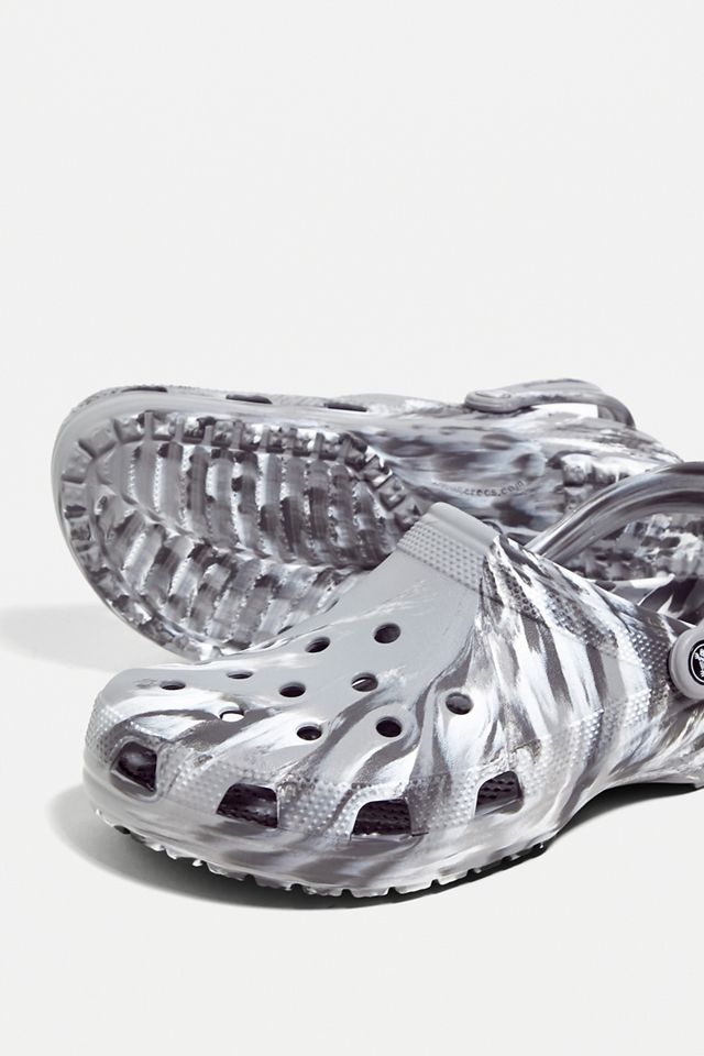 Crocs Classic Grey Marble Clogs | Urban Outfitters UK
